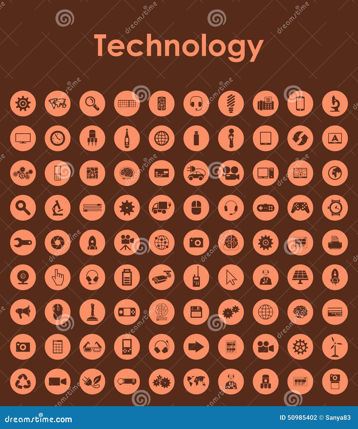 Set of Technology Simple Icons Stock Vector - Illustration of ...