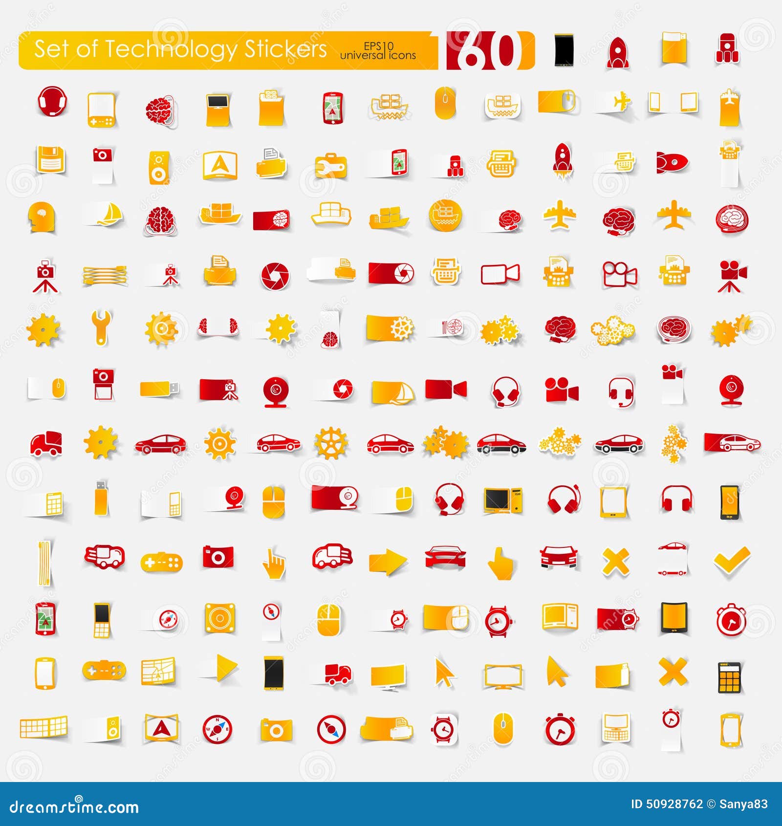 Set Of Technology Stickers Vector Illustration | CartoonDealer.com ...