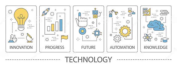 Set of Technology Vertical Banners Stock Vector - Illustration of ...