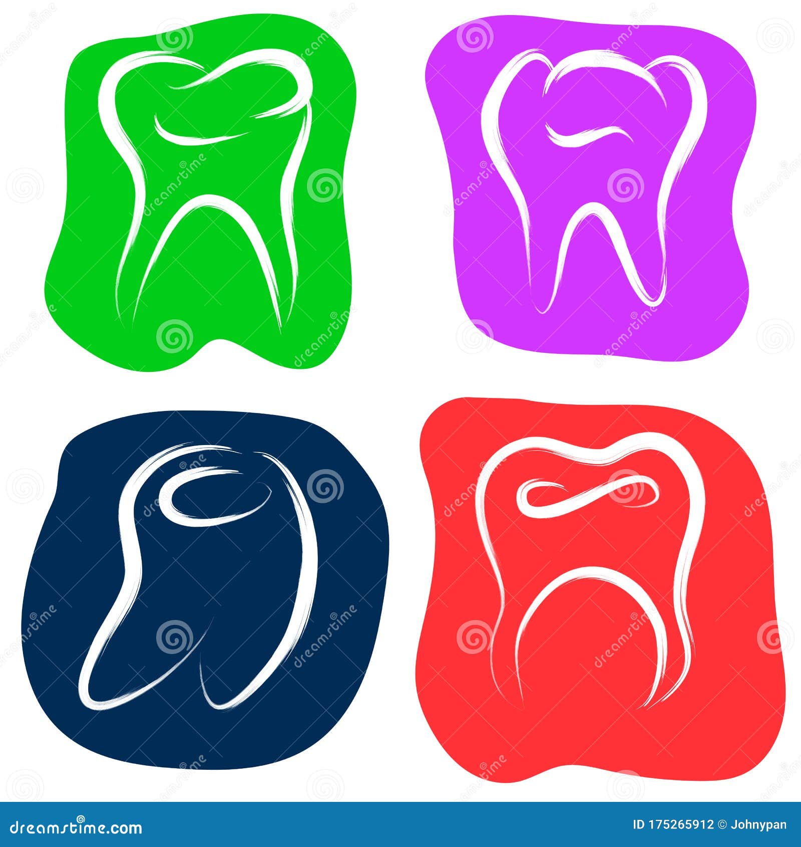 Set of Teeth in Abstract Illustration. Stock Vector - Illustration of ...