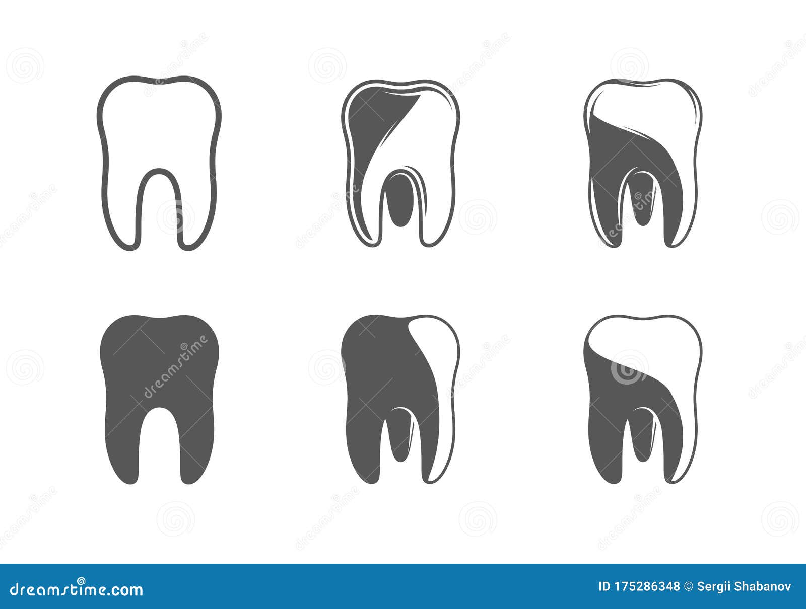 Set of Teeth Isolated on a White Background Stock Vector - Illustration ...