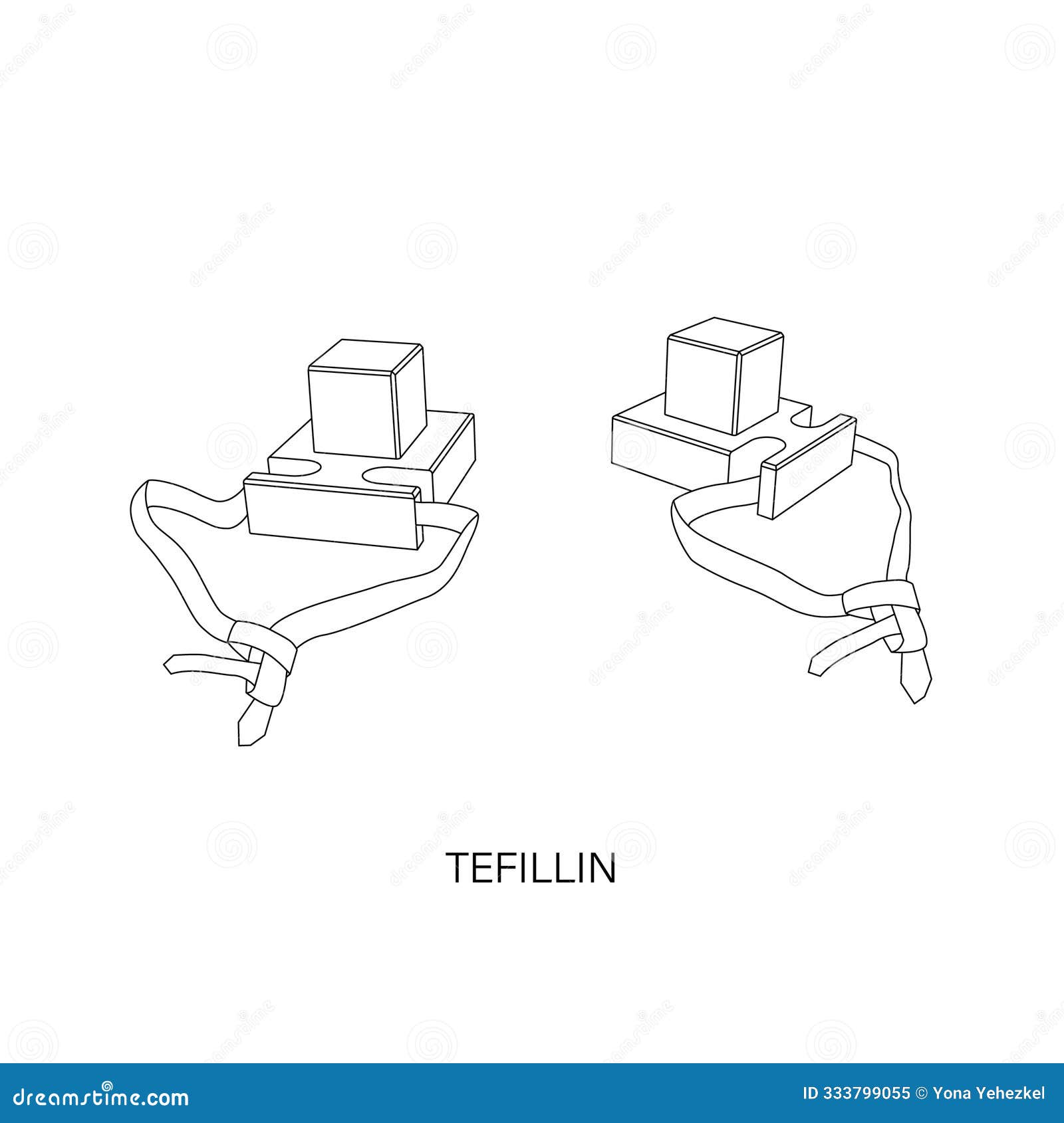 Tefillin Phylacteries Icon Doodle Illustration Cartoon Vector ...