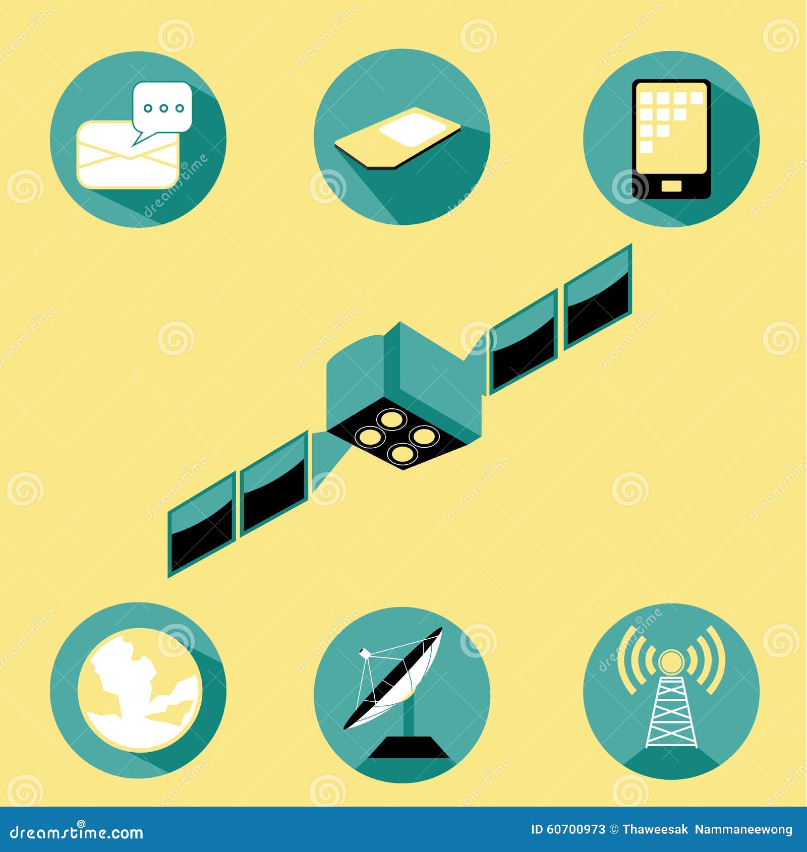 Set of Telecommunication and Connection Vector Stock Vector ...