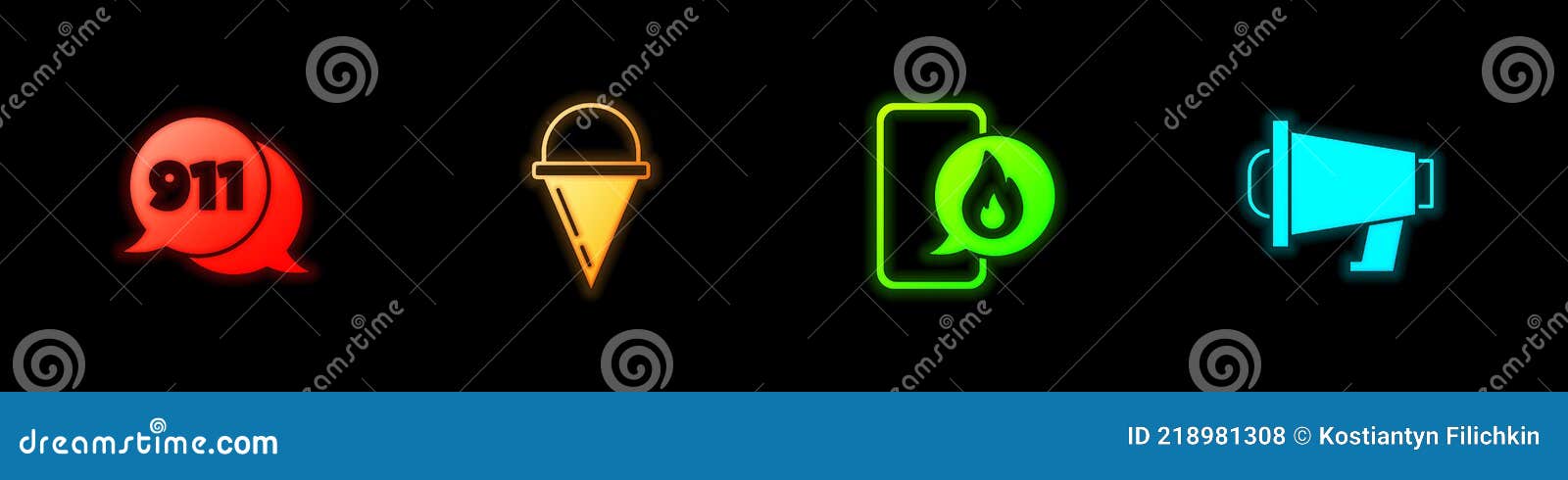 Set Telephone Call 911, Fire Cone Bucket, Phone with Emergency and ...