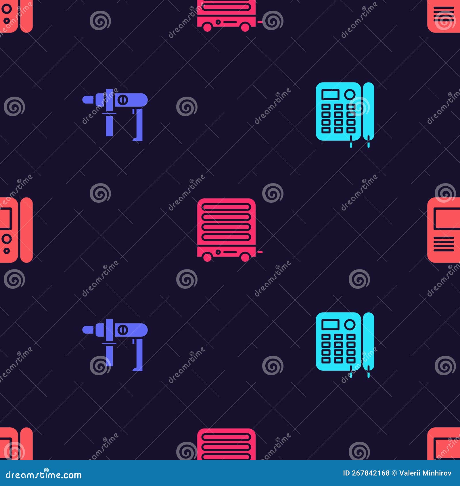 Set Telephone, Electric Drill Machine, Heater and House Intercom System ...