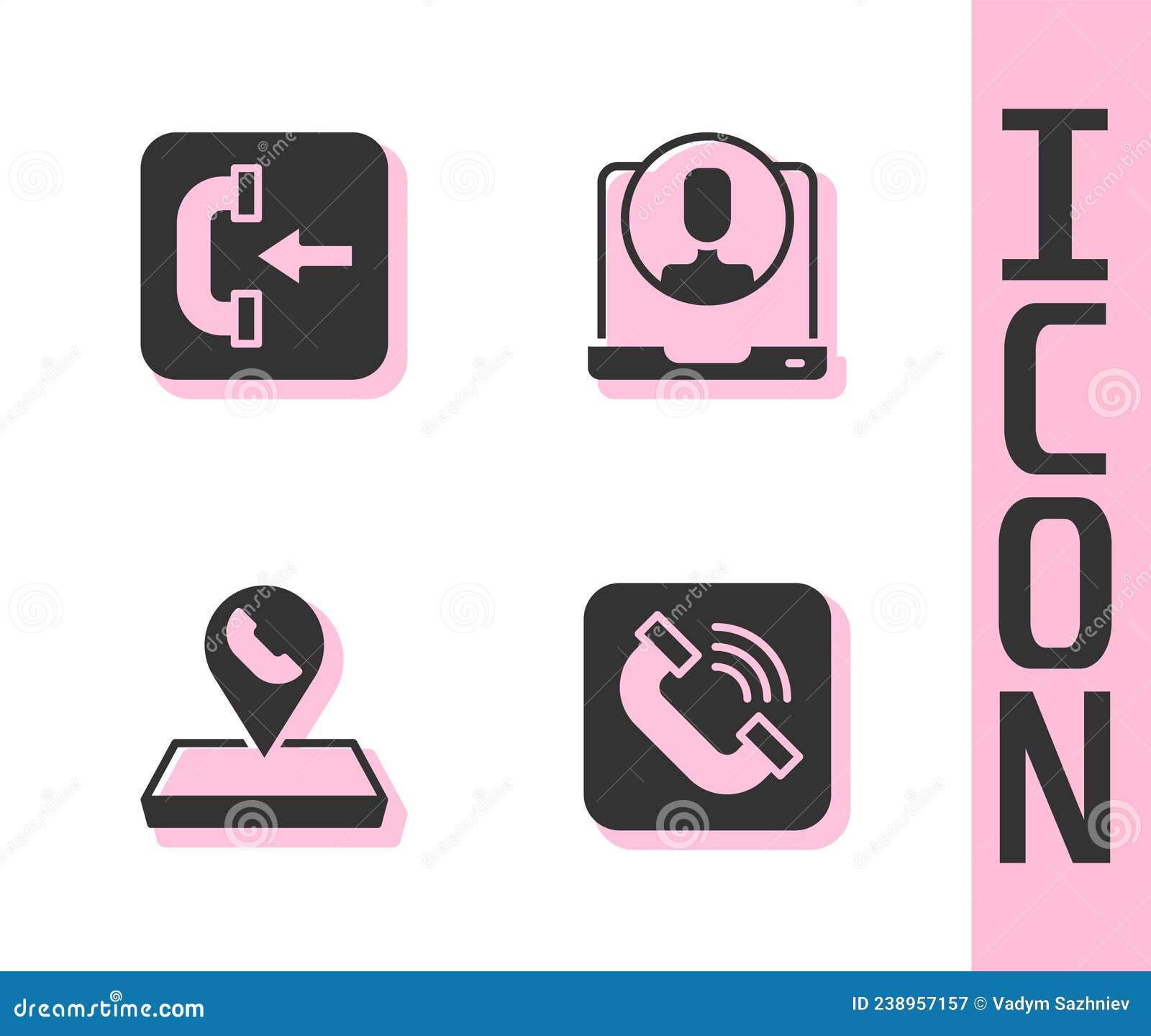 Set Telephone Handset, Incoming Call, Call Center Location and 24 Hours ...