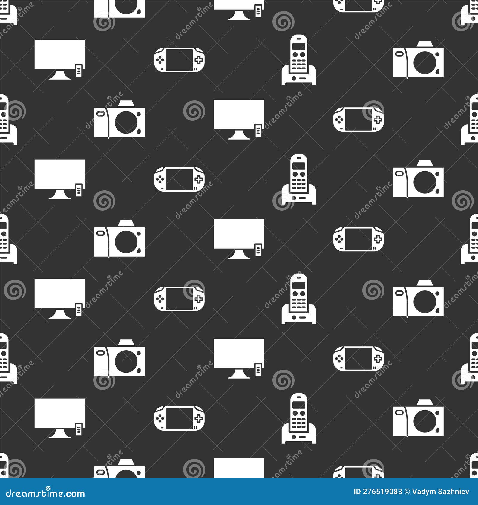 Set Telephone, Photo Camera, Smart Tv and Portable Video Game Console ...