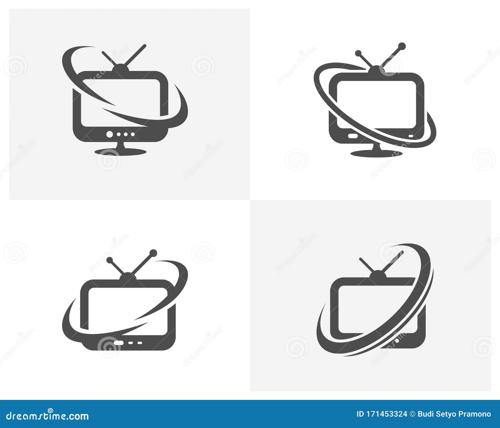 Set of Television Creative Logo Design Vector, Concept Elements and ...