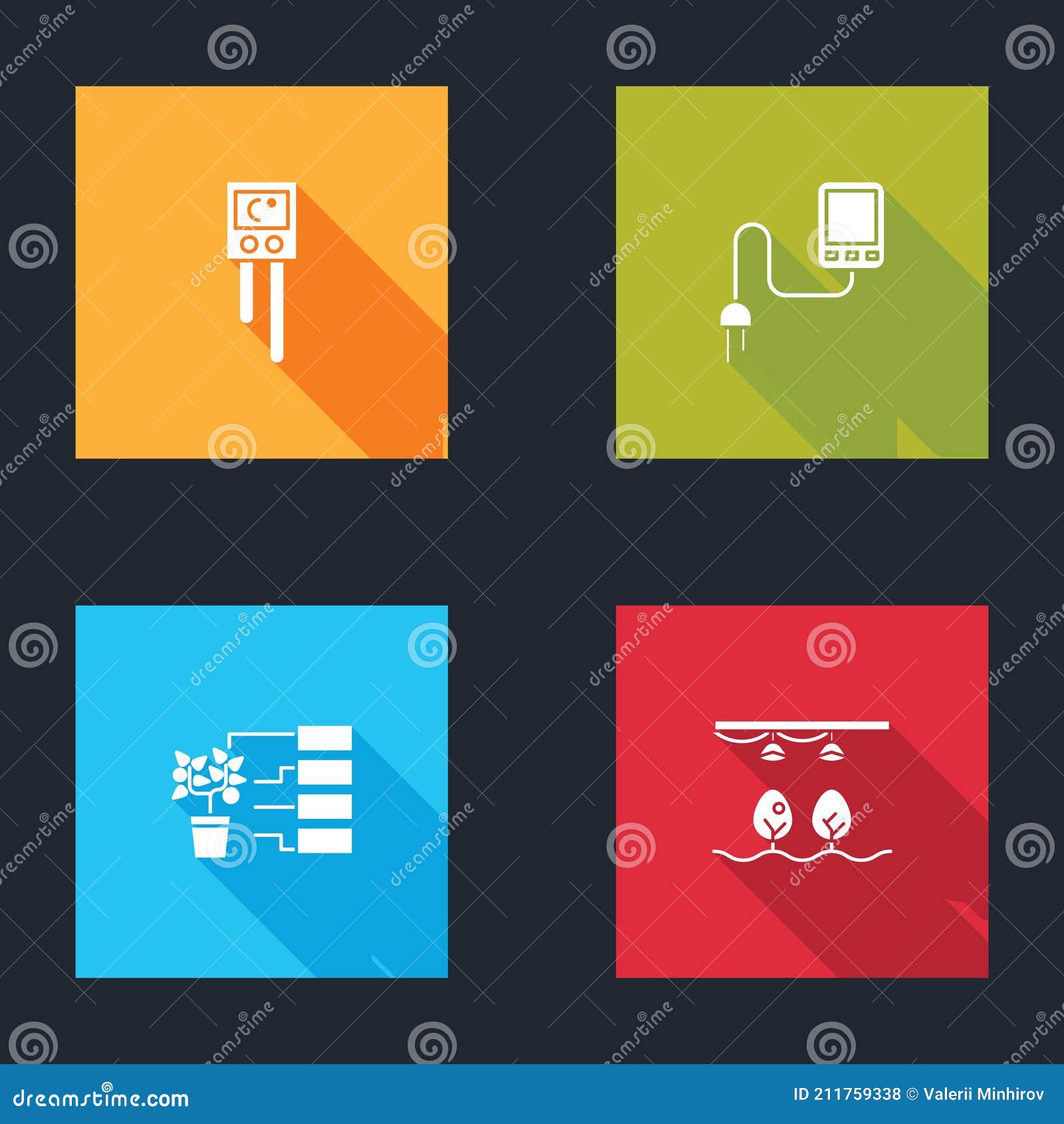 Set Temperature and Humidity Sensor, Sensor, Flower Analysis and Smart ...