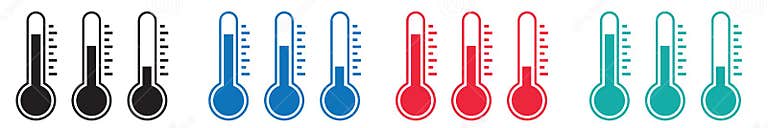 Temperature Symbol Set. Thermometer Symbols, Temperature Scale, Weather ...