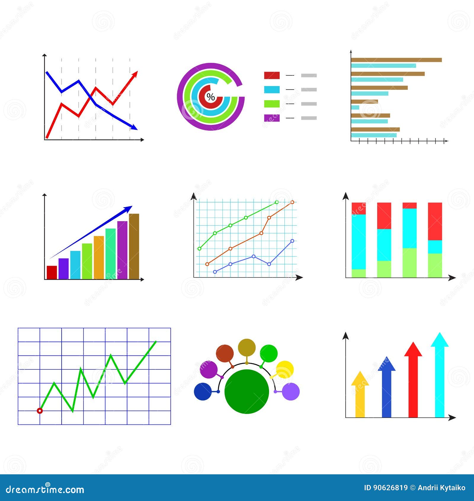 Set of Template Color Chart and Graphic Stock Vector - Illustration of ...