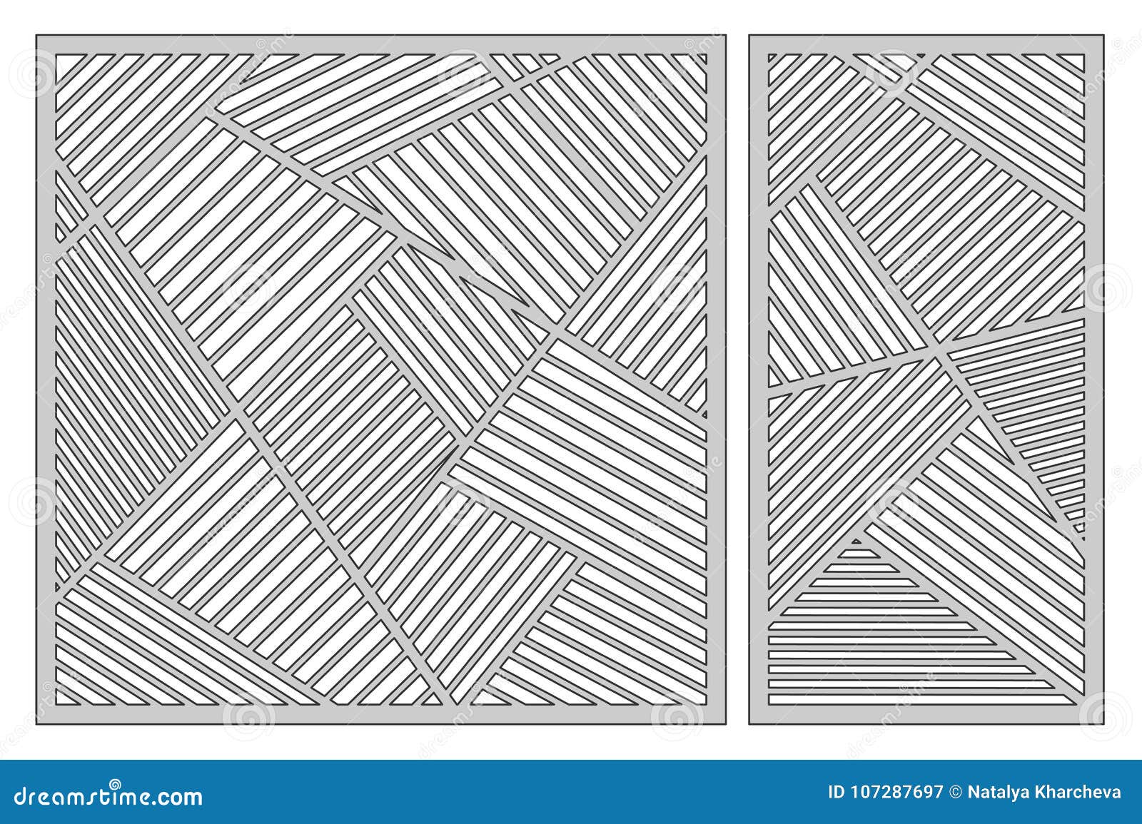 Set Template for Cutting. Abstract Linear Pattern. Laser Cut Stock ...