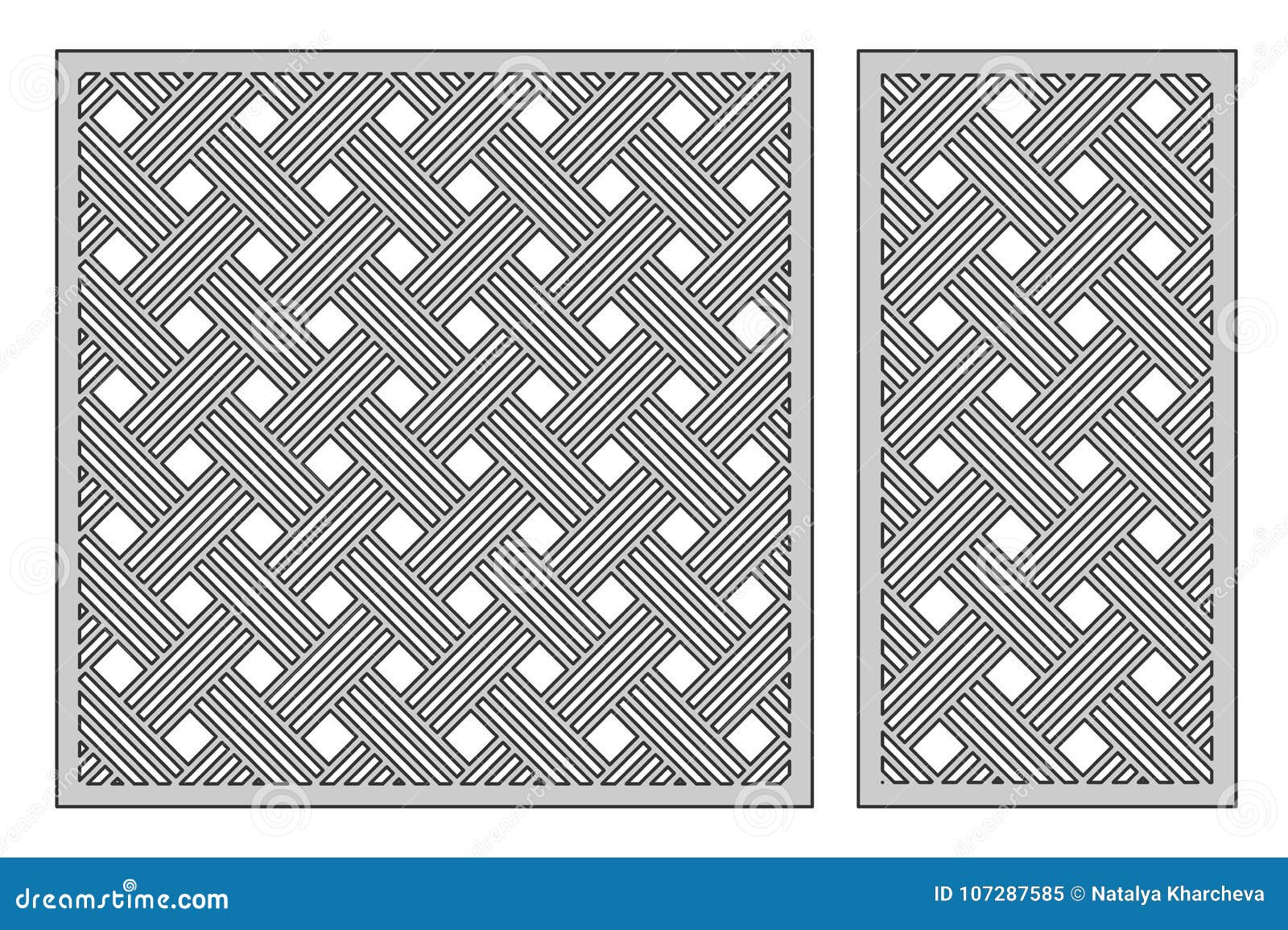 Set Template for Cutting. Diagonal Geometric Lines Pattern Stock Vector ...