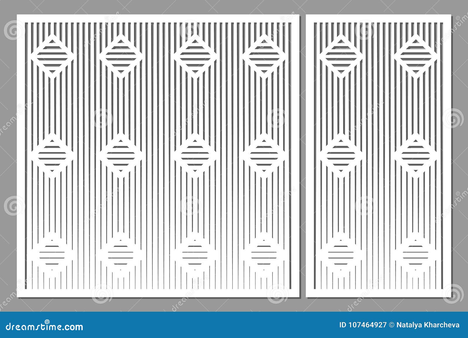 Set Template for Cutting. Geometric Square Line Pattern Stock Vector ...