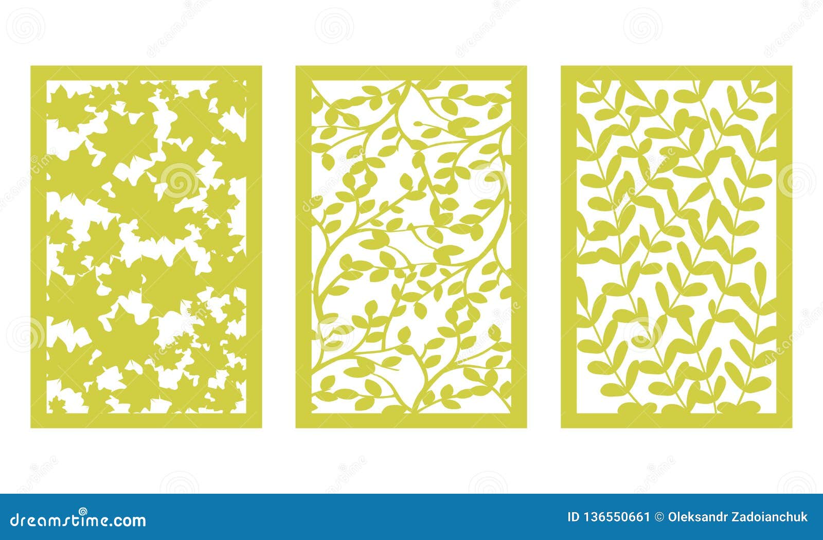 Set Template for Cutting. Leaves Pattern. Laser Cut. for Plotter Stock ...