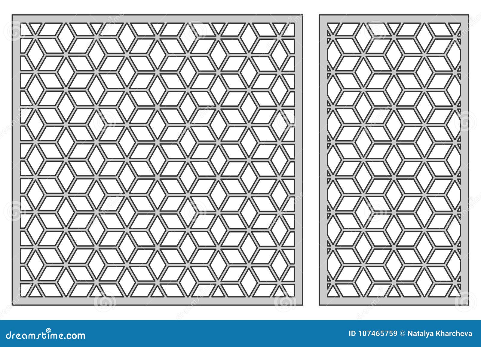 Set Template for Cutting. Square Mesh Pattern. Laser Cut Stock Vector ...