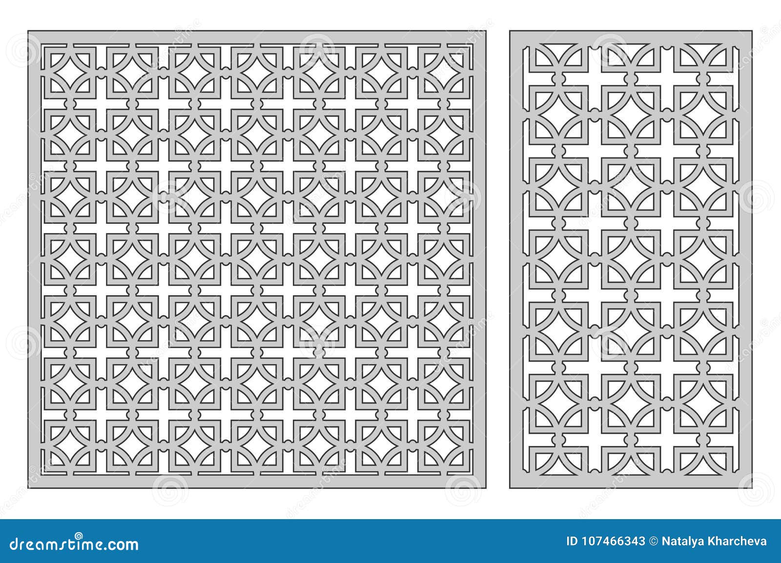 Set Template for Cutting. Square Repeat Pattern. Laser Cut Stock Vector ...