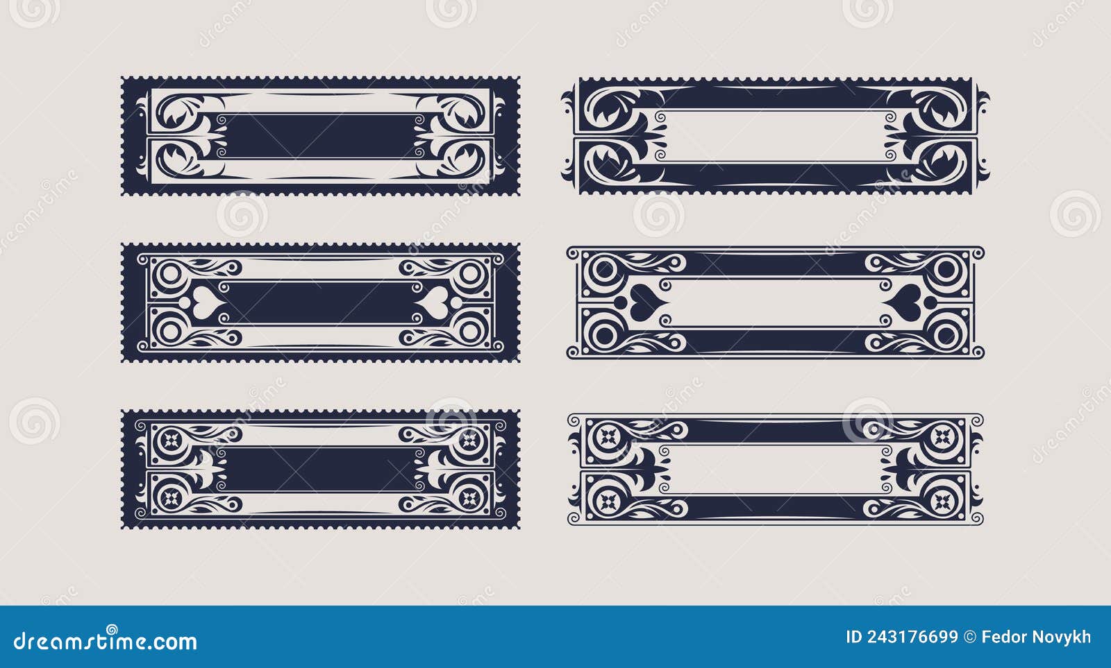 Set of Template Decorative Small Rectangular Label for Alcohol Drink ...