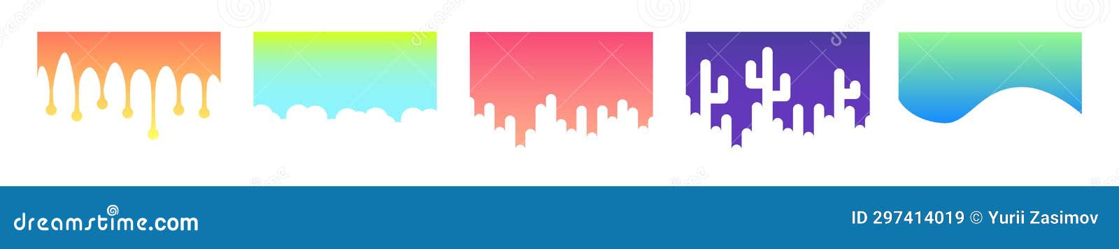 Set of Template Dividers Shapes. Abstract Design Elements for Top and ...