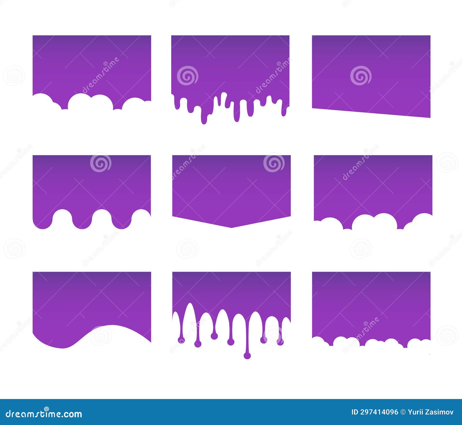 Set of Template Dividers Shapes. Abstract Design Elements for Top and ...