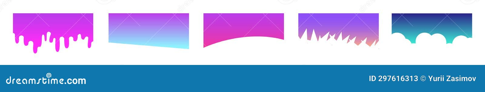 Set of Template Dividers Shapes. Abstract Design Elements for Top and ...