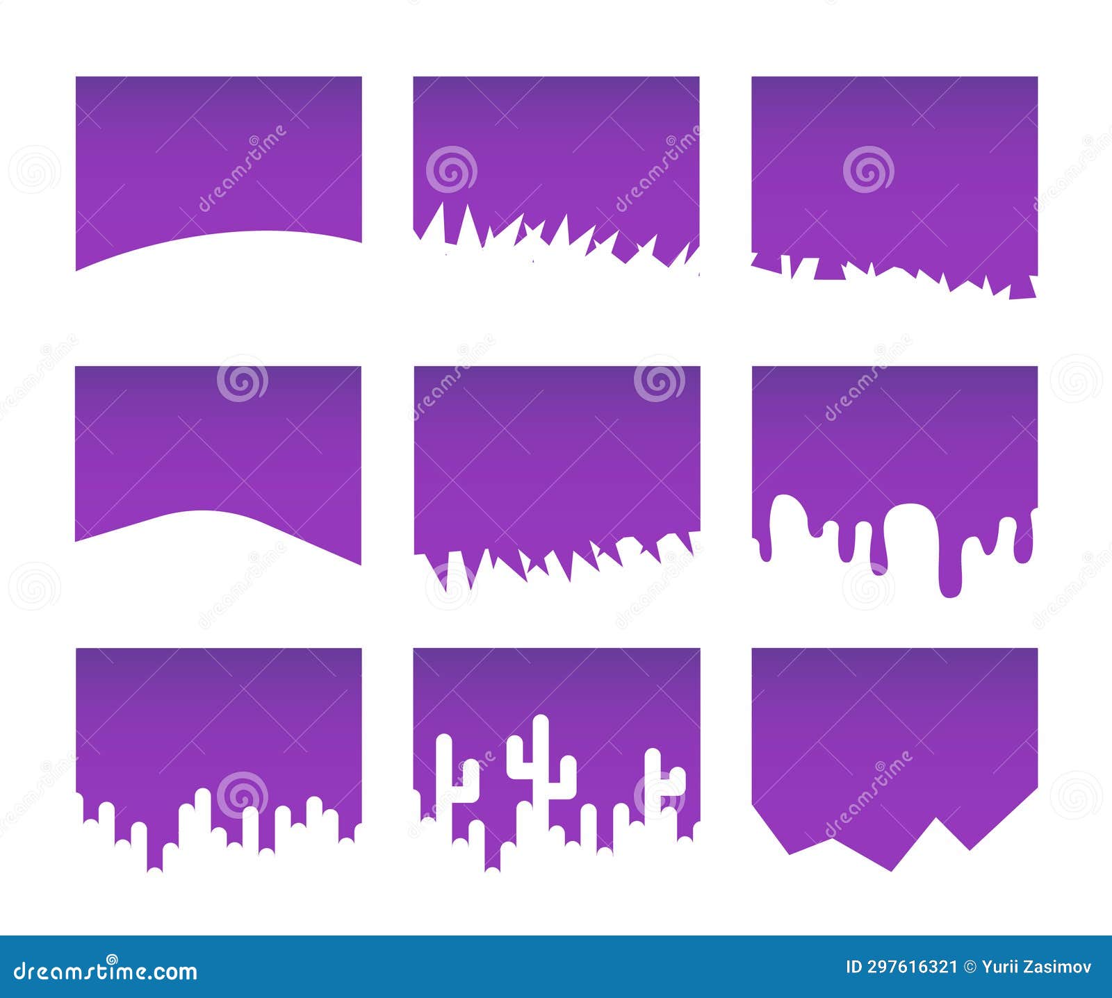 Set of Template Dividers Shapes. Abstract Design Elements for Top and ...