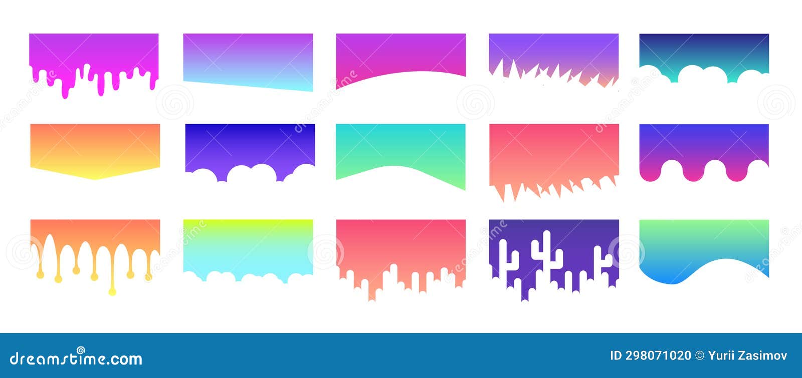 Set of Template Dividers Shapes. Abstract Design Elements for Top and ...