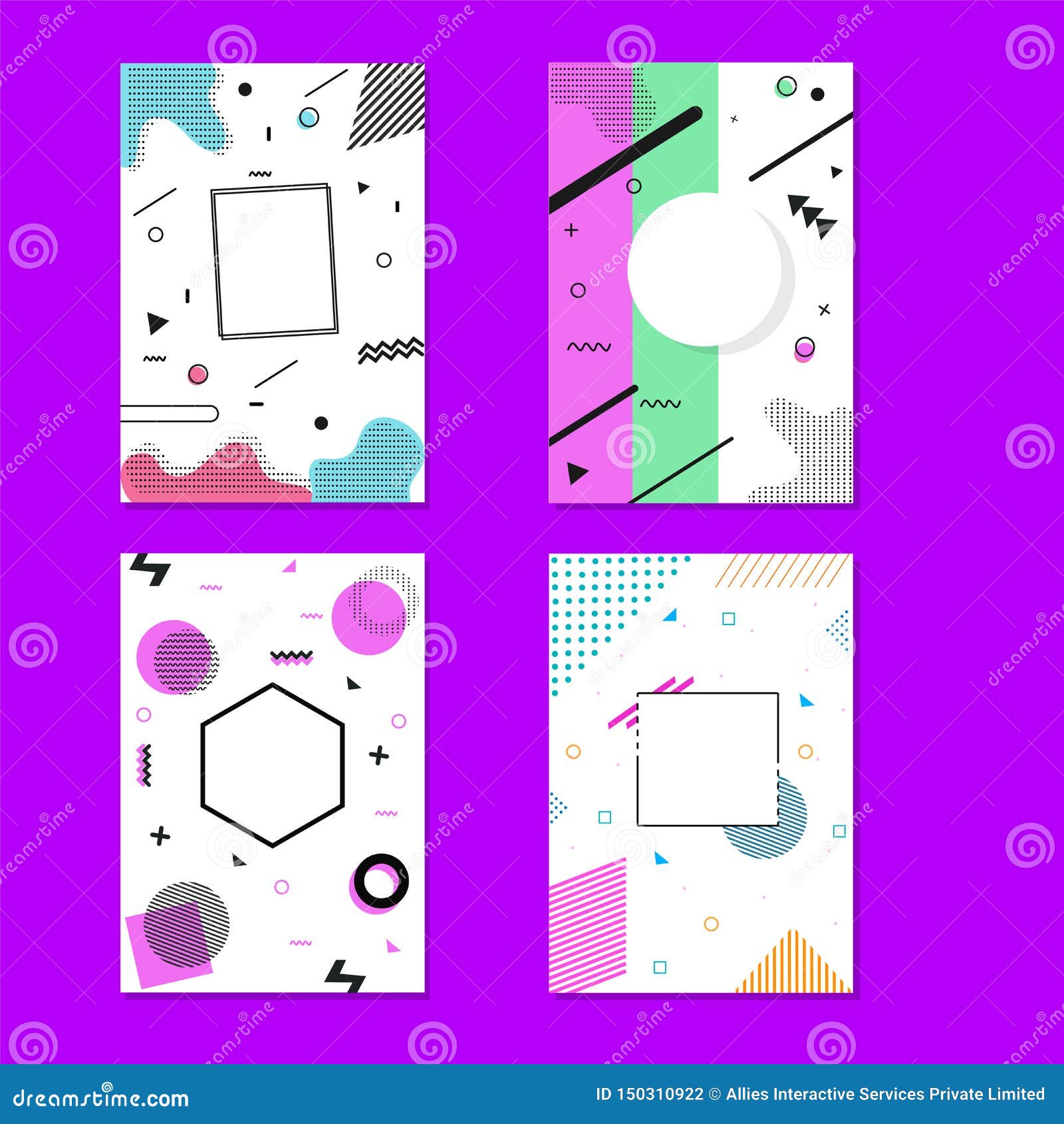 Set of Template or Flyer Design with Geometric Abstract Elements. Stock ...