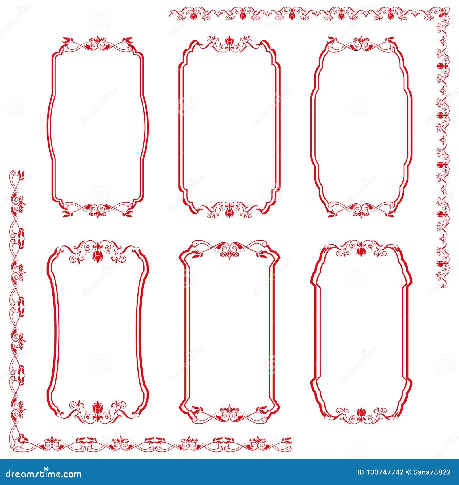 A Set of Template Frames of Different Shapes. Vector Illustration Stock ...