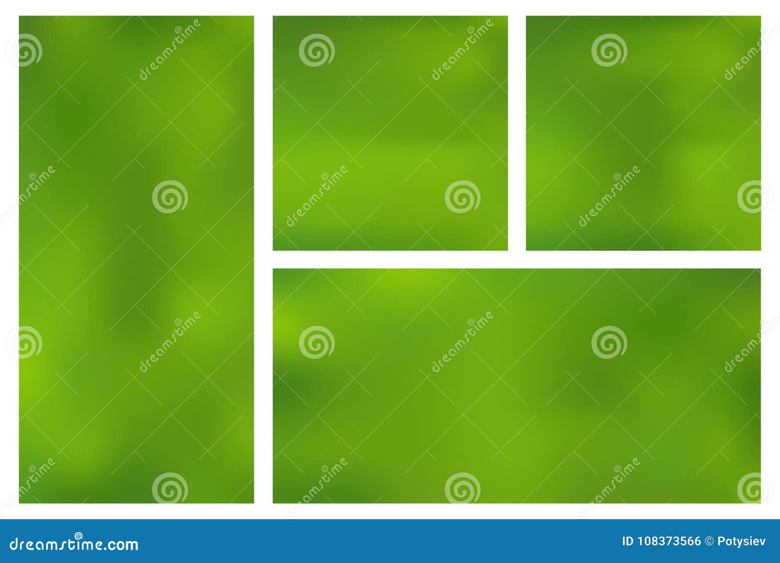Set Template Horizontal, Vertical, Square Green Mesh Gradient ...