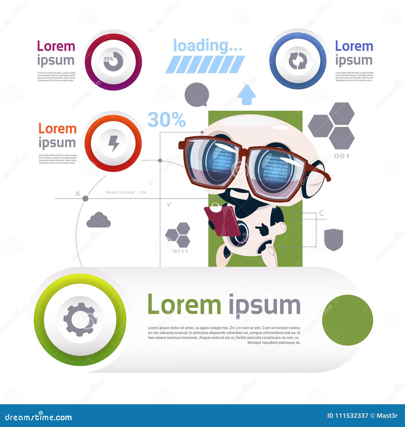 Set of Template Infographics with Modern Robot Robotics Technology ...