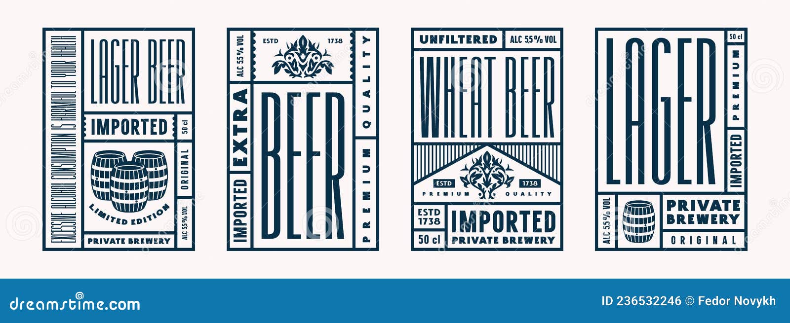 Set of Template Label for Craft Beer Stock Vector - Illustration of ...