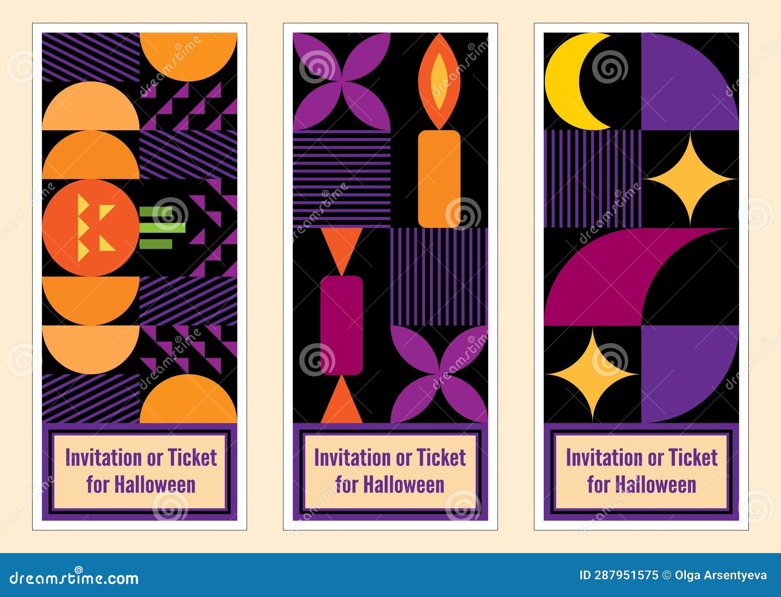 Halloween Layout for Invitations, Tickets, Banners Stock Illustration ...