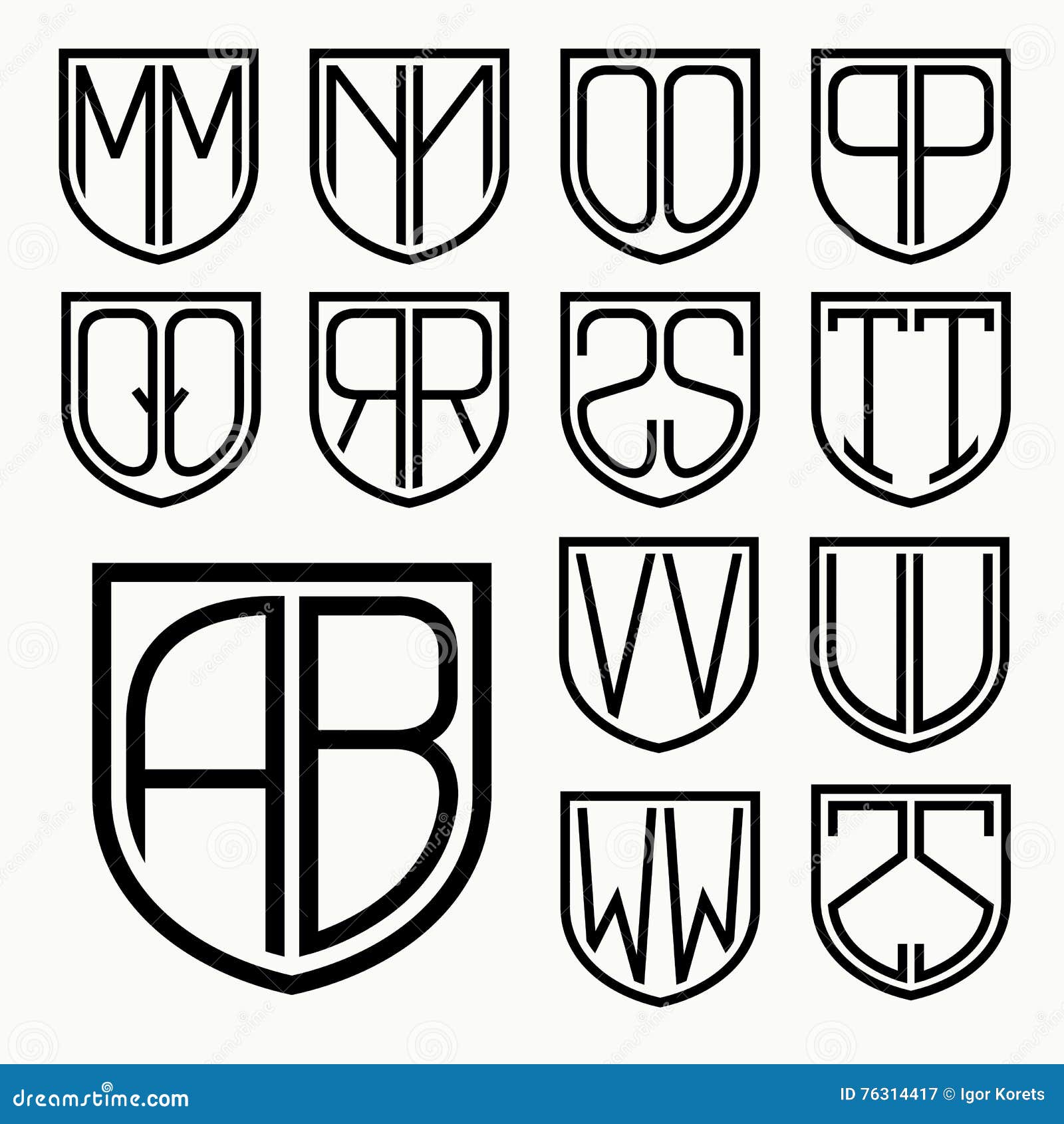 Set 2 of Template Letters Inscribed in the Shield for the Creation of ...