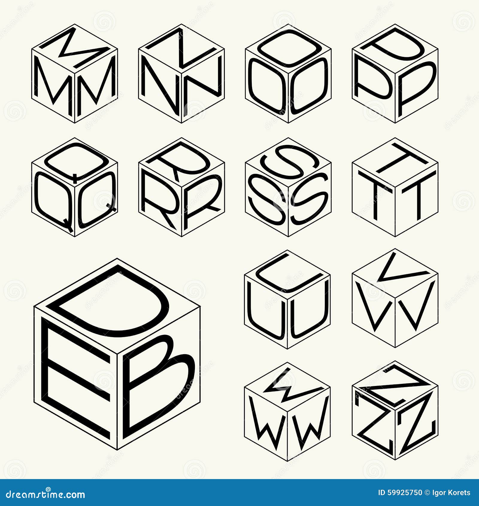 Set 2 Template of the Letters Inscribed in the Three Sides of the Cube ...