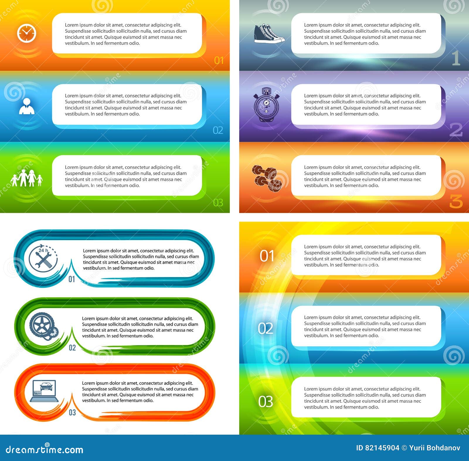 Set Template Number Steps Presentation Powerpoint07 Stock Vector ...