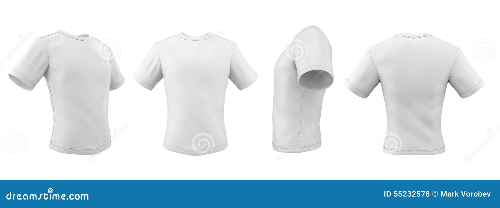 Set of Template T-shirts from Different Angles Stock Illustration ...