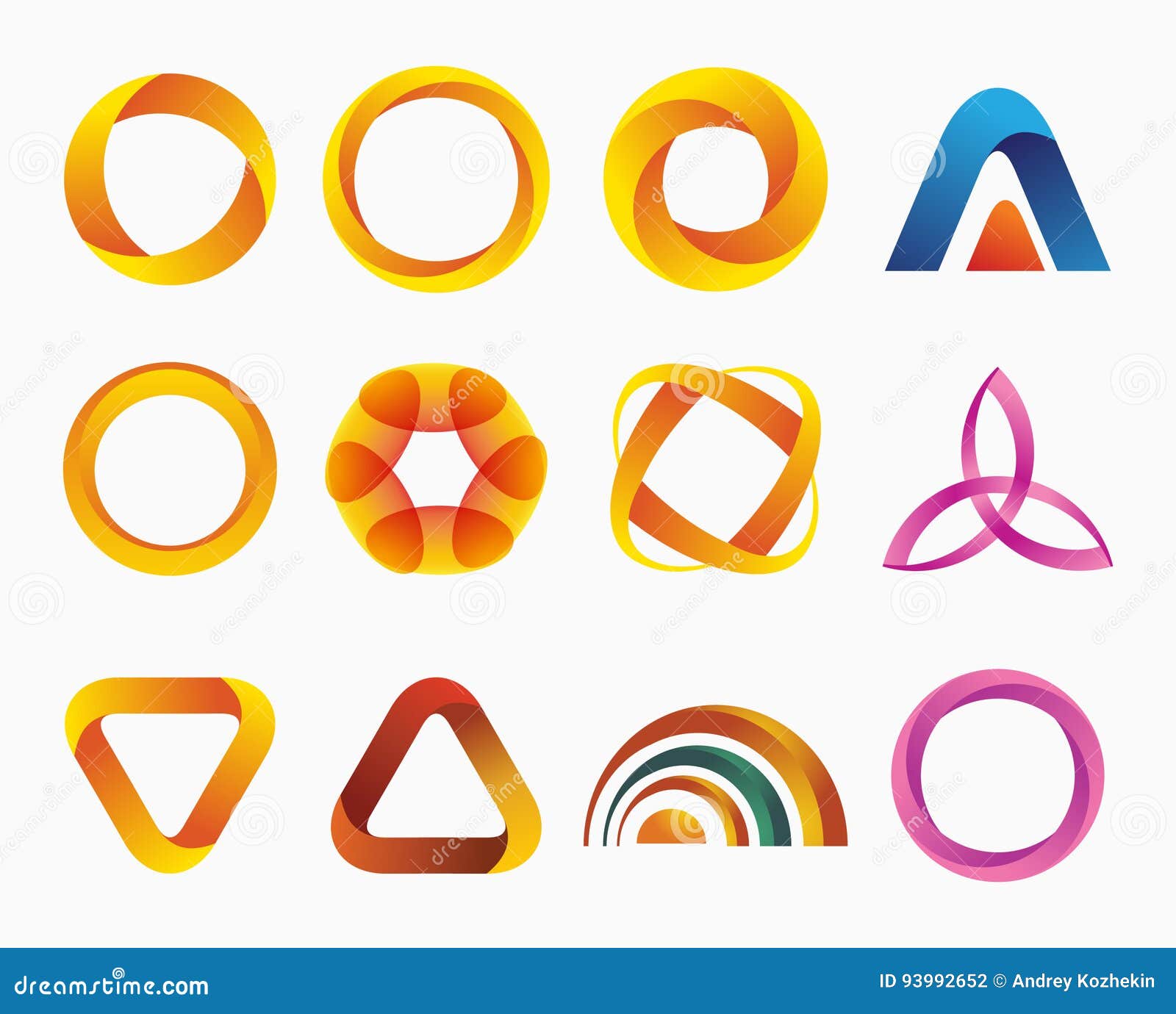 Set of Templates Gradient Logos. Stock Vector - Illustration of ...