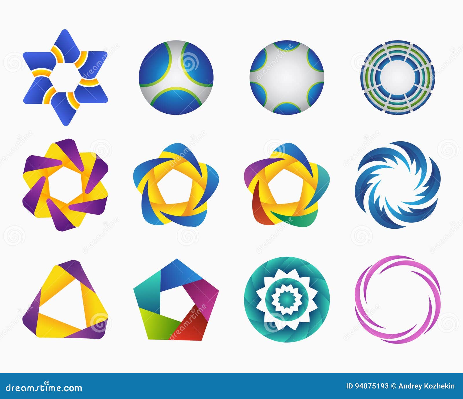 Set of Templates Gradient Logos. Stock Vector - Illustration of ...