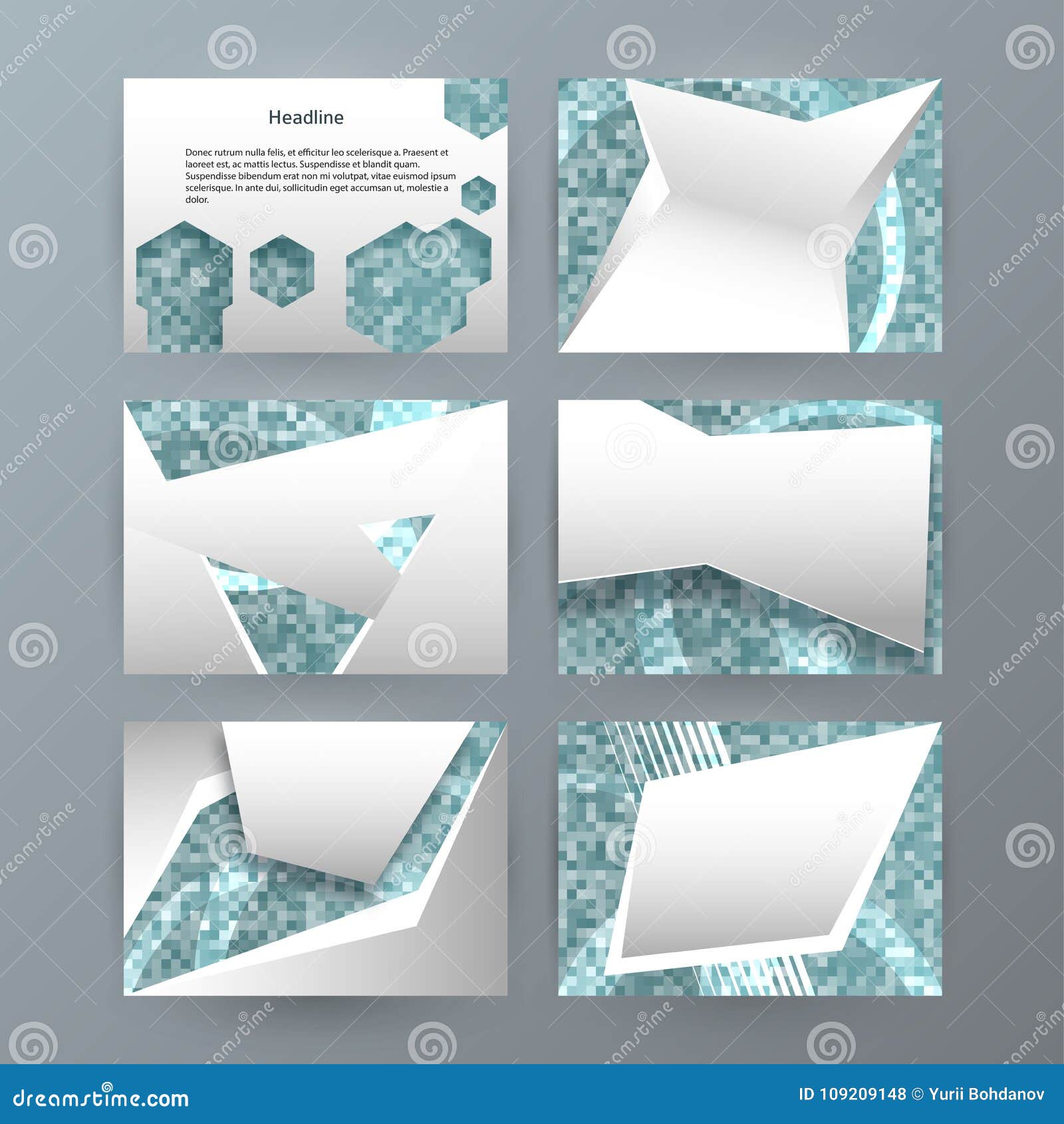 Set Templates Horizontal Presentation Brochure Powerpoint Slide01 Stock ...