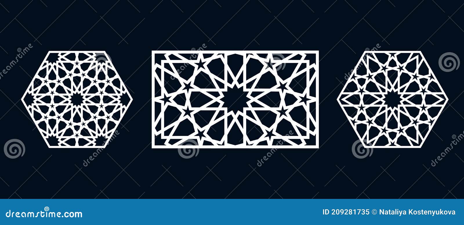 Islamic Pattern for Laser Cutting Stock Vector - Illustration of mosaic ...