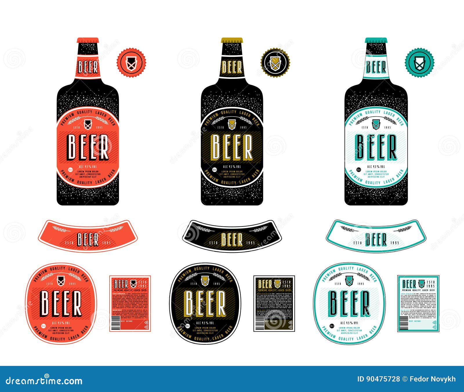 Set of Templates Labels for Lager Beer Stock Vector - Illustration of ...