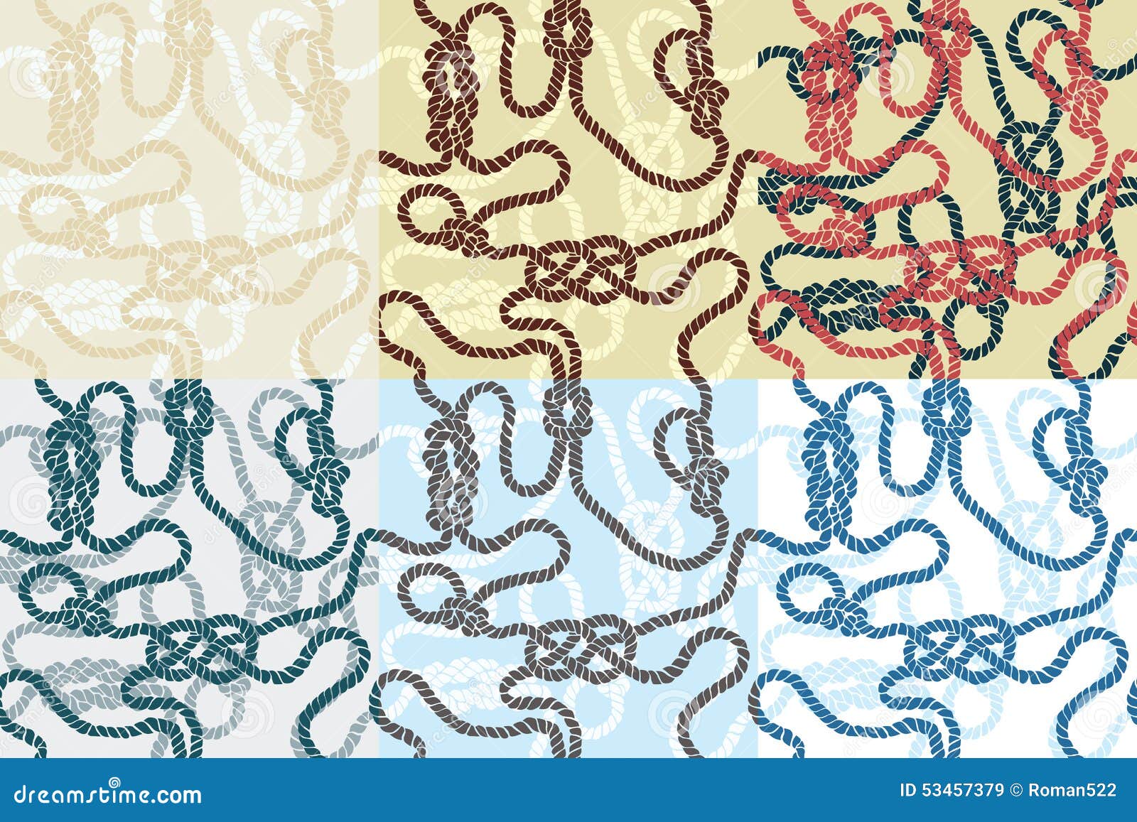 Set of Templates with Marine Ropes Stock Vector - Illustration of ...