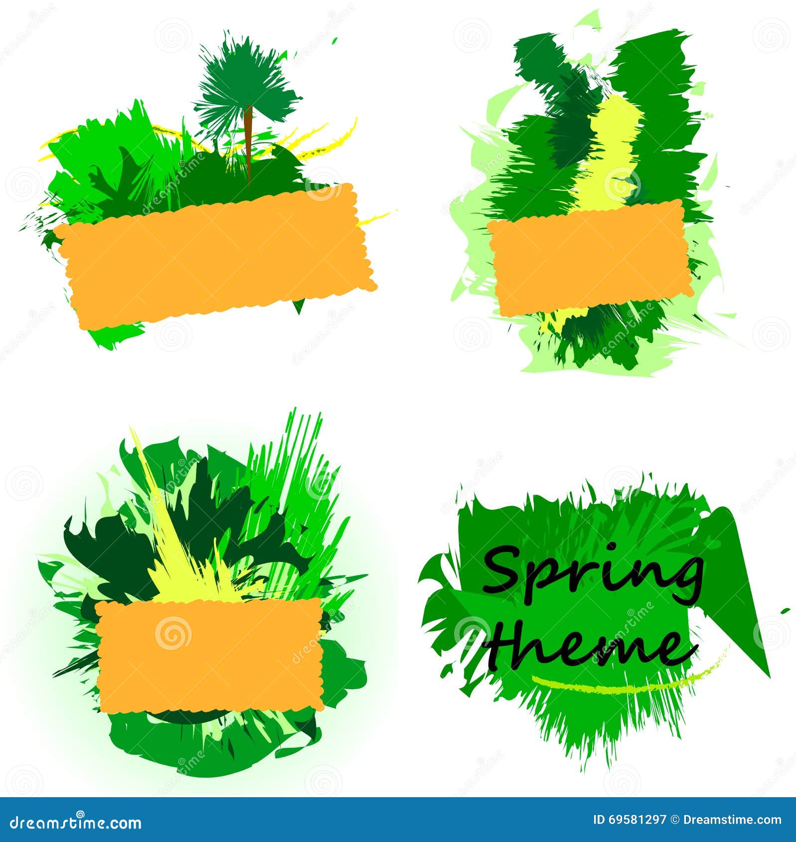Set of Templates in Nature and Spring Theme Stock Vector - Illustration ...