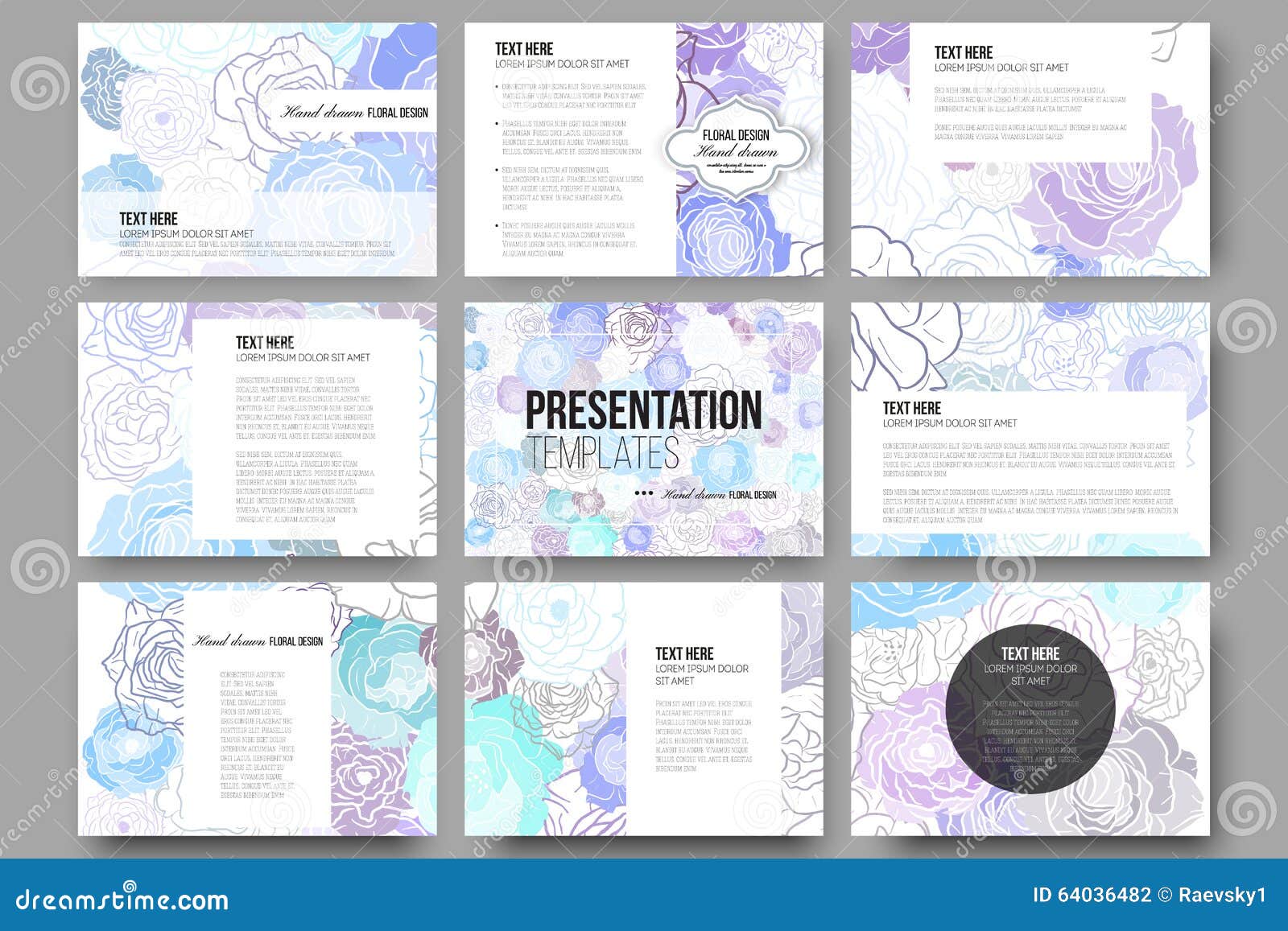 Set of 9 Templates for Presentation Slides. Hand Stock Vector ...