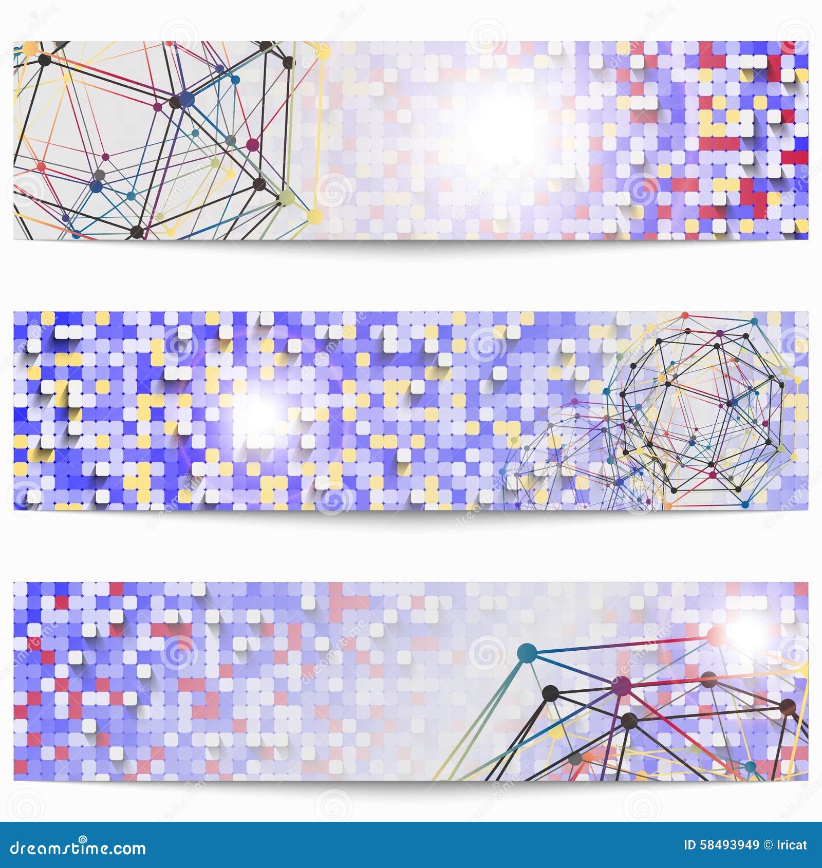 Set of Templates Technology Scientific Banners. Modern Stylish Graphics ...