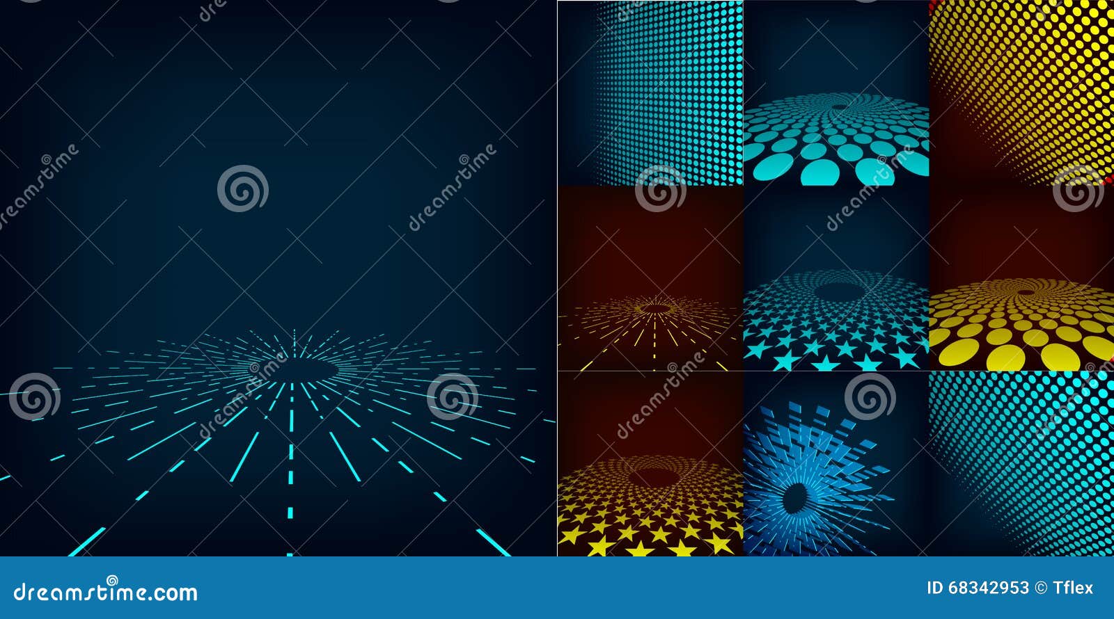 Set of Ten Abstract Digital Background Template Made with Gradient and ...