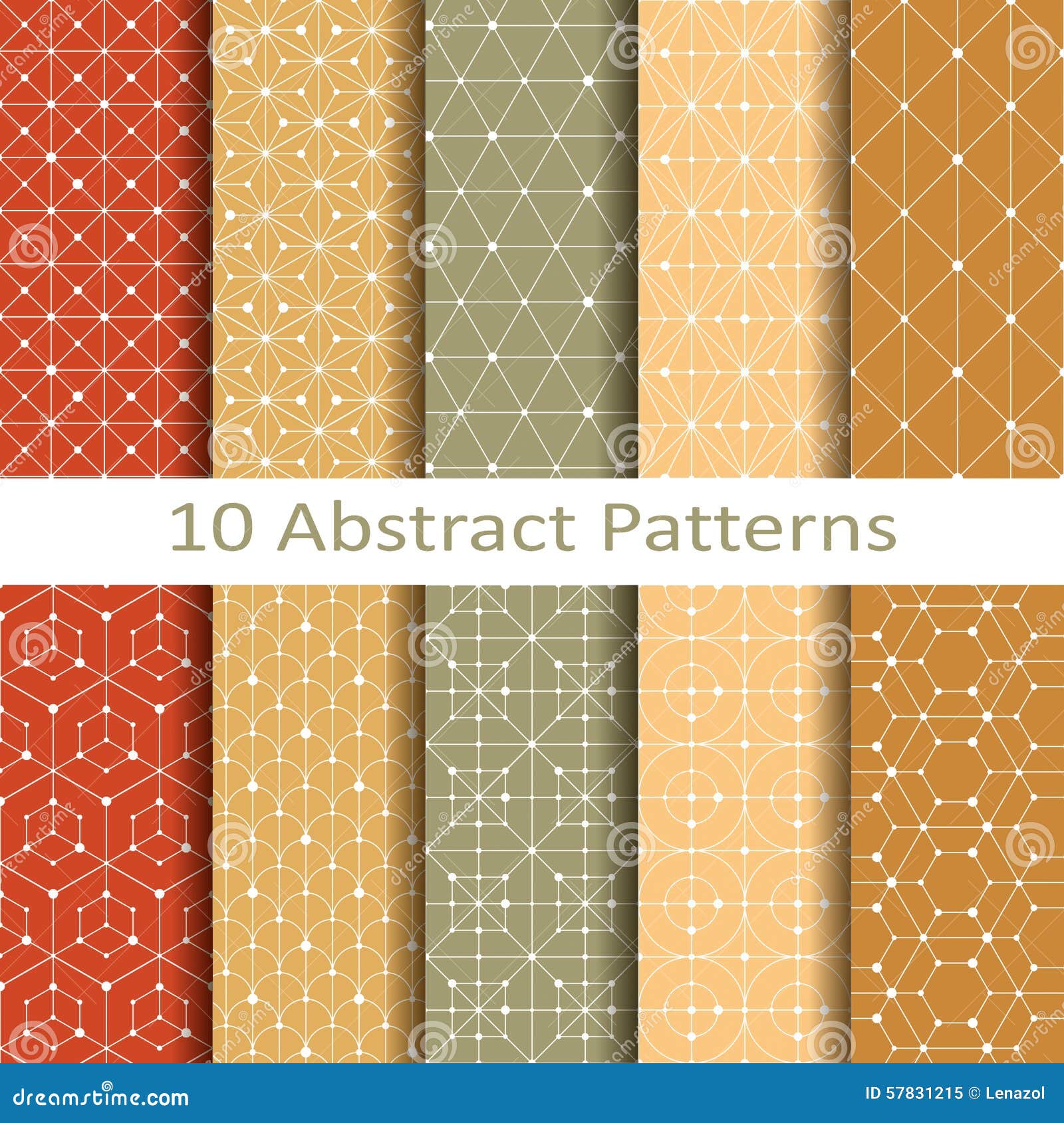 Set of Ten Abstract Patterns Stock Vector - Illustration of colorful ...