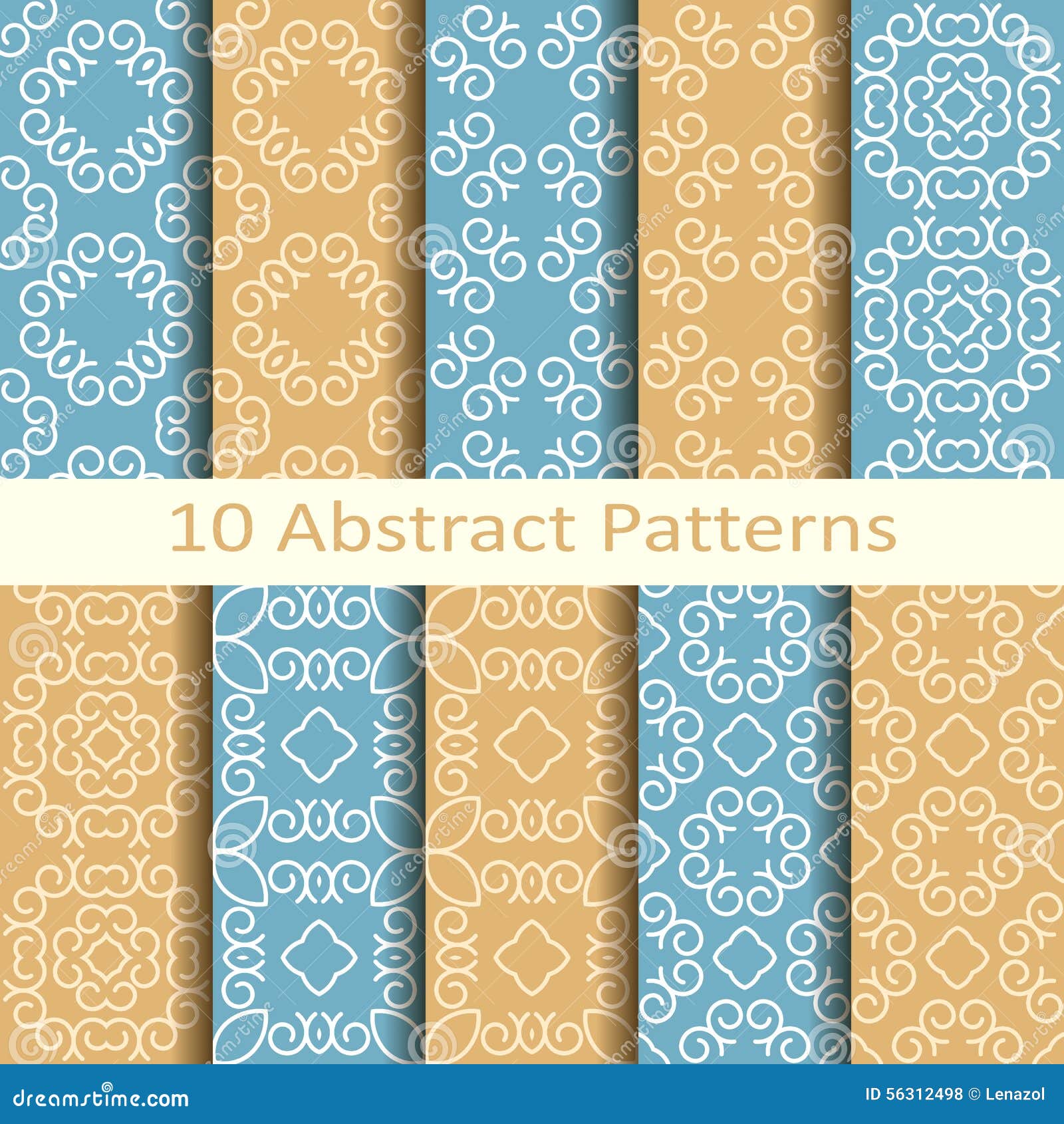 Set of Ten Abstract Patterns Stock Vector - Illustration of abstract ...