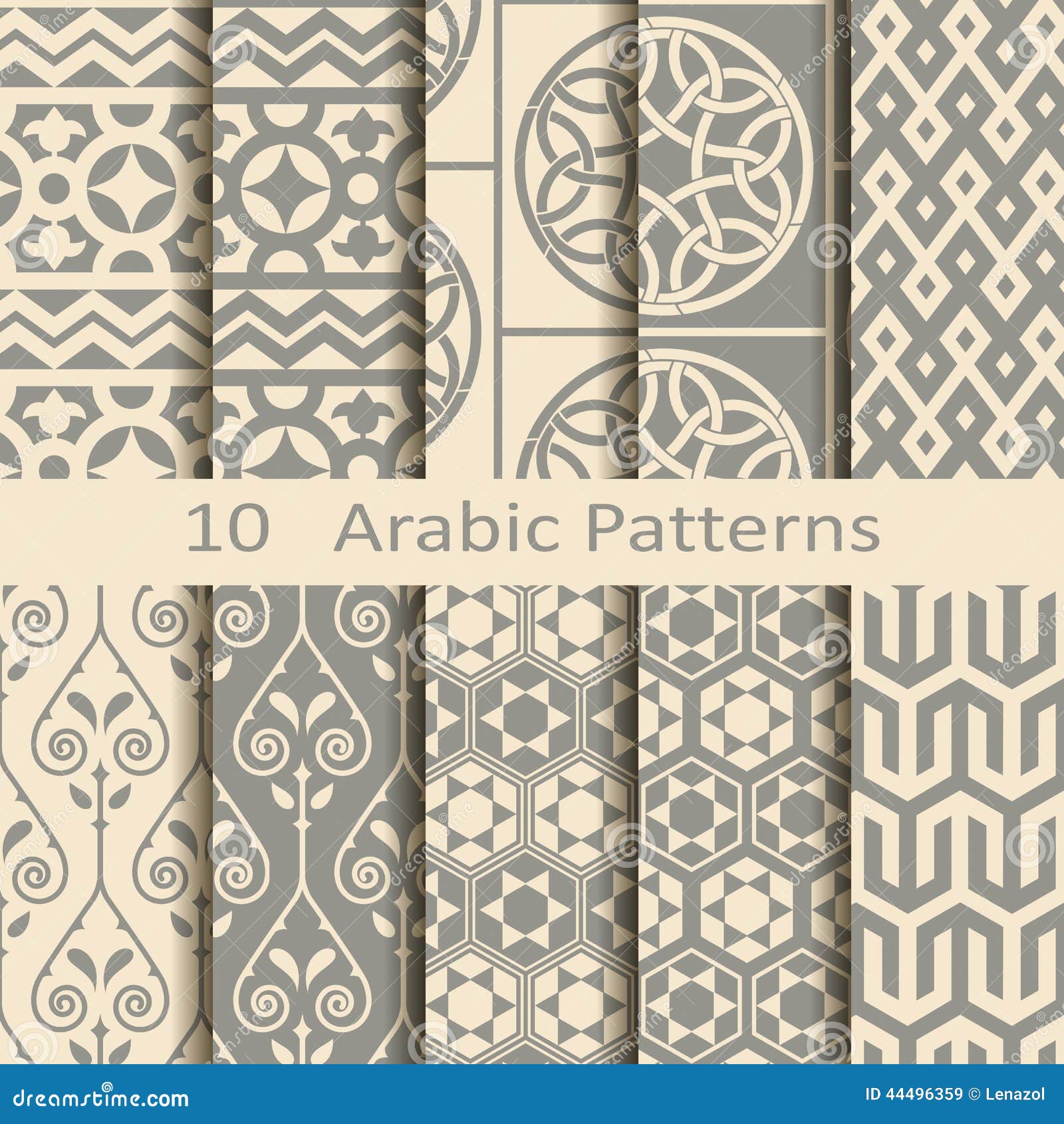 Set of ten Arabic patterns stock vector. Illustration of beautiful ...